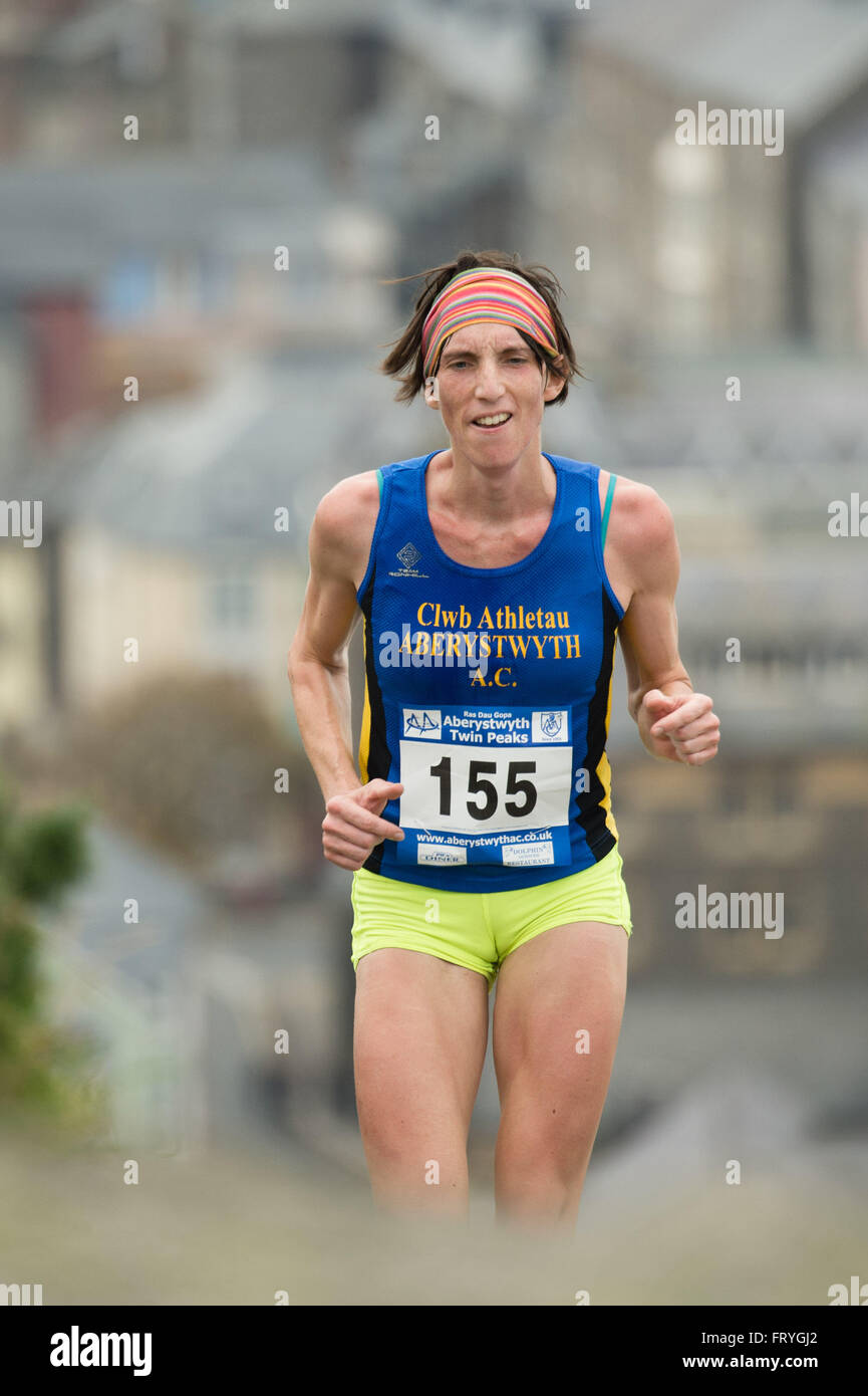 FILE PHOTO: LAUREN JESKA running in the Aberystwyth Twin Peak race on ...