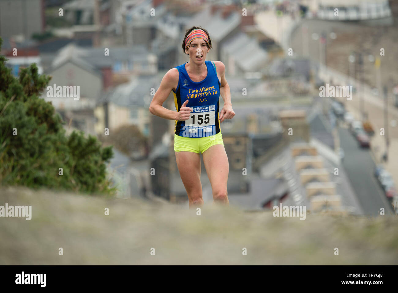 FILE PHOTO: LAUREN JESKA running in the Aberystwyth Twin Peak race on ...