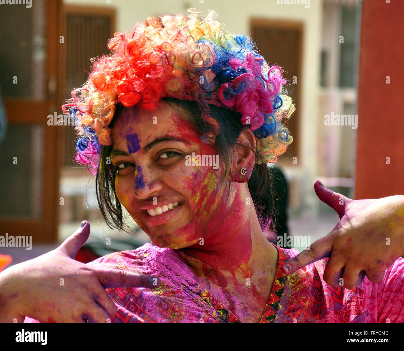 People celebrate Holi festival in in Bikaner, India. (Photo by Dinesh ...