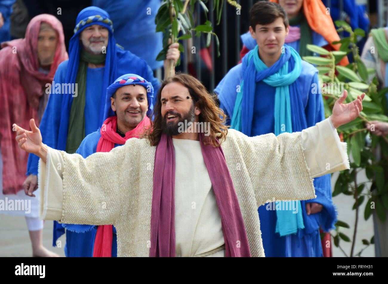 Easter Good Friday the cast of Wintershall portrayed the ‘Passion’ and ...