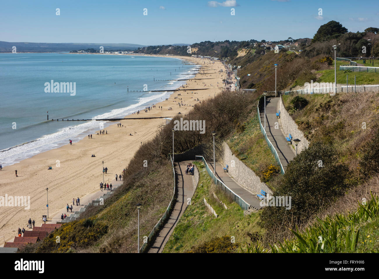 Bournemouth West Beach and Cliffs with the Zig Zag Cliff Path, Poole ...