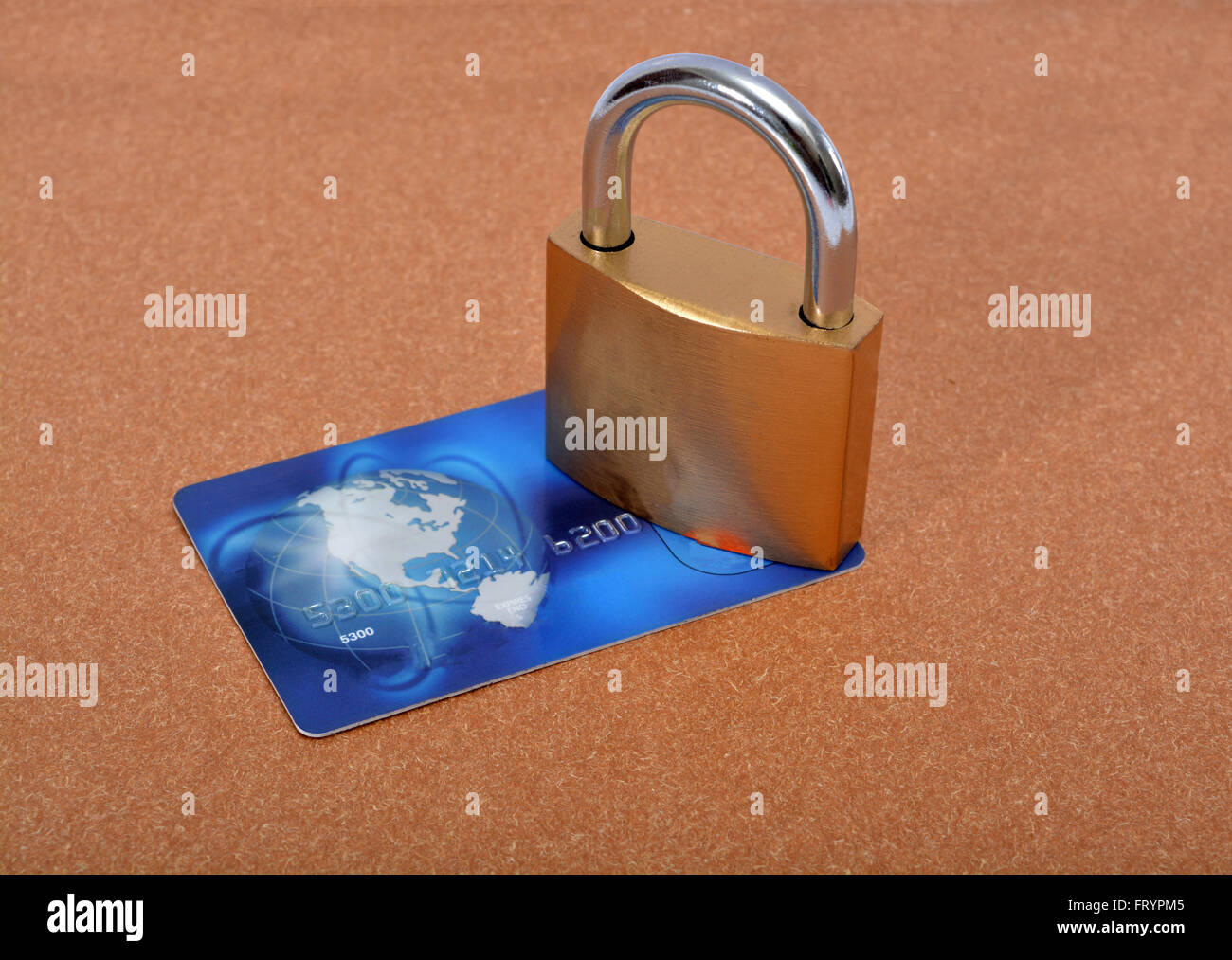 Lock and payment card on background Stock Photo - Alamy