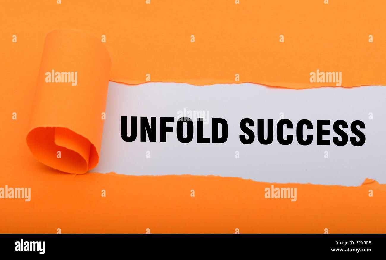 Unfold success Concept paper fold design Stock Photo - Alamy