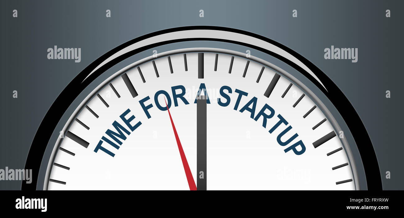 Time for a startup concept with clock face Stock Photo - Alamy