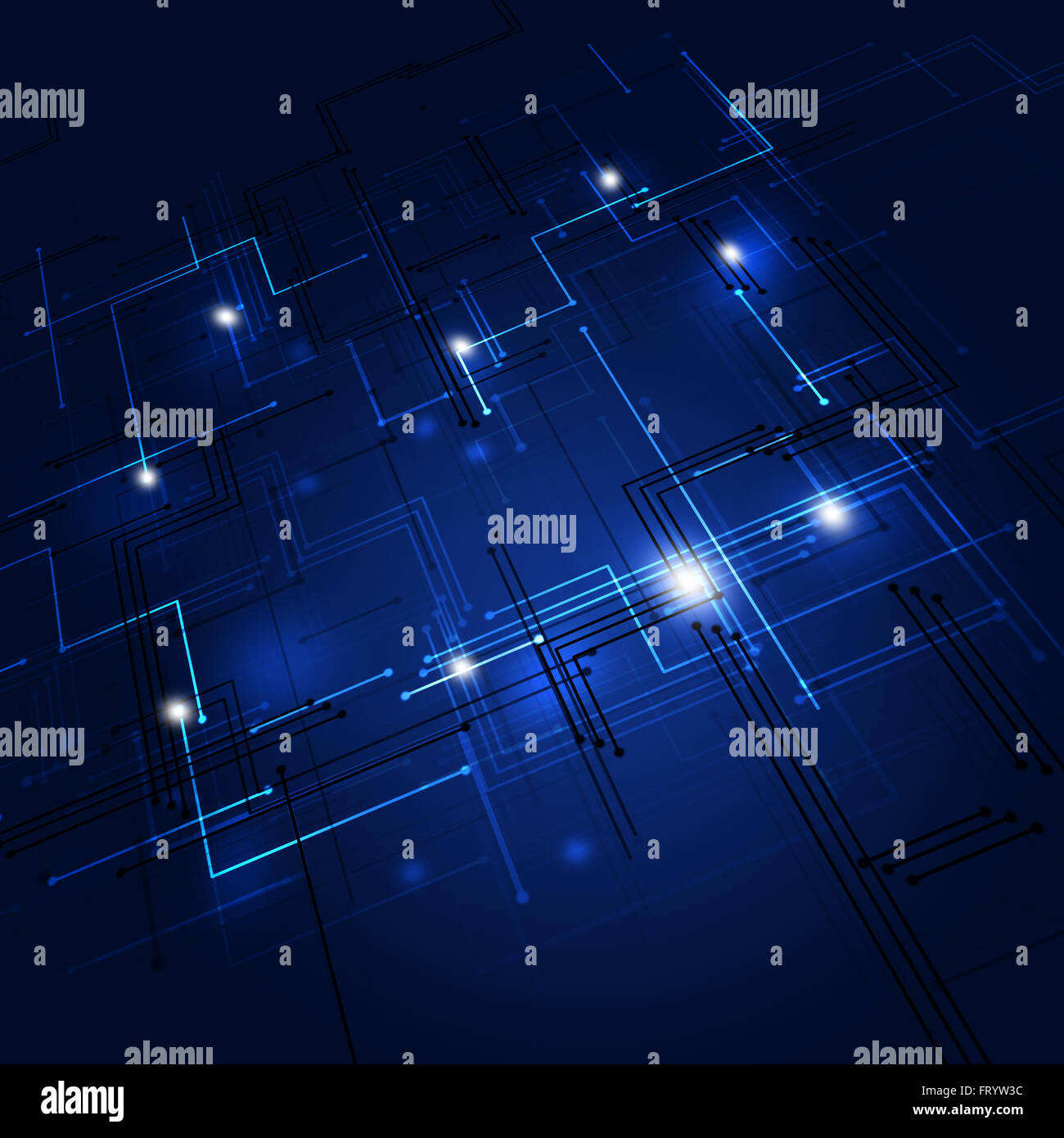 abstract digital geometric digital lines dark blue background Stock ...