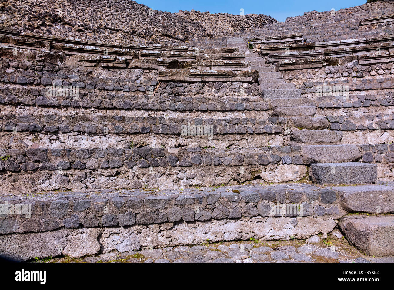 Amphitheatre Seating and Steps Pompeii Campania Italy Stock Photo - Alamy
