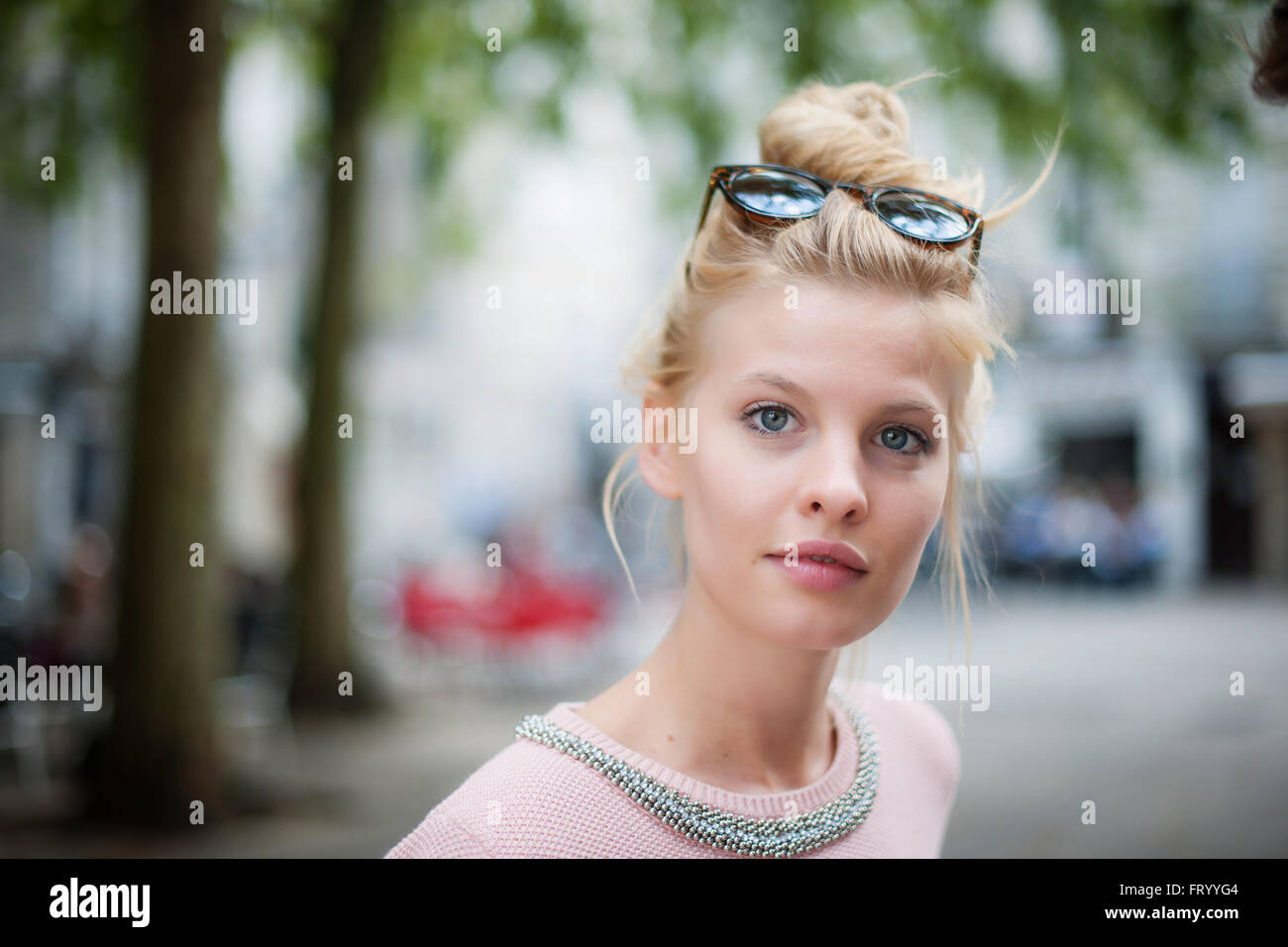 Topknot model hi-res stock photography and images - Alamy