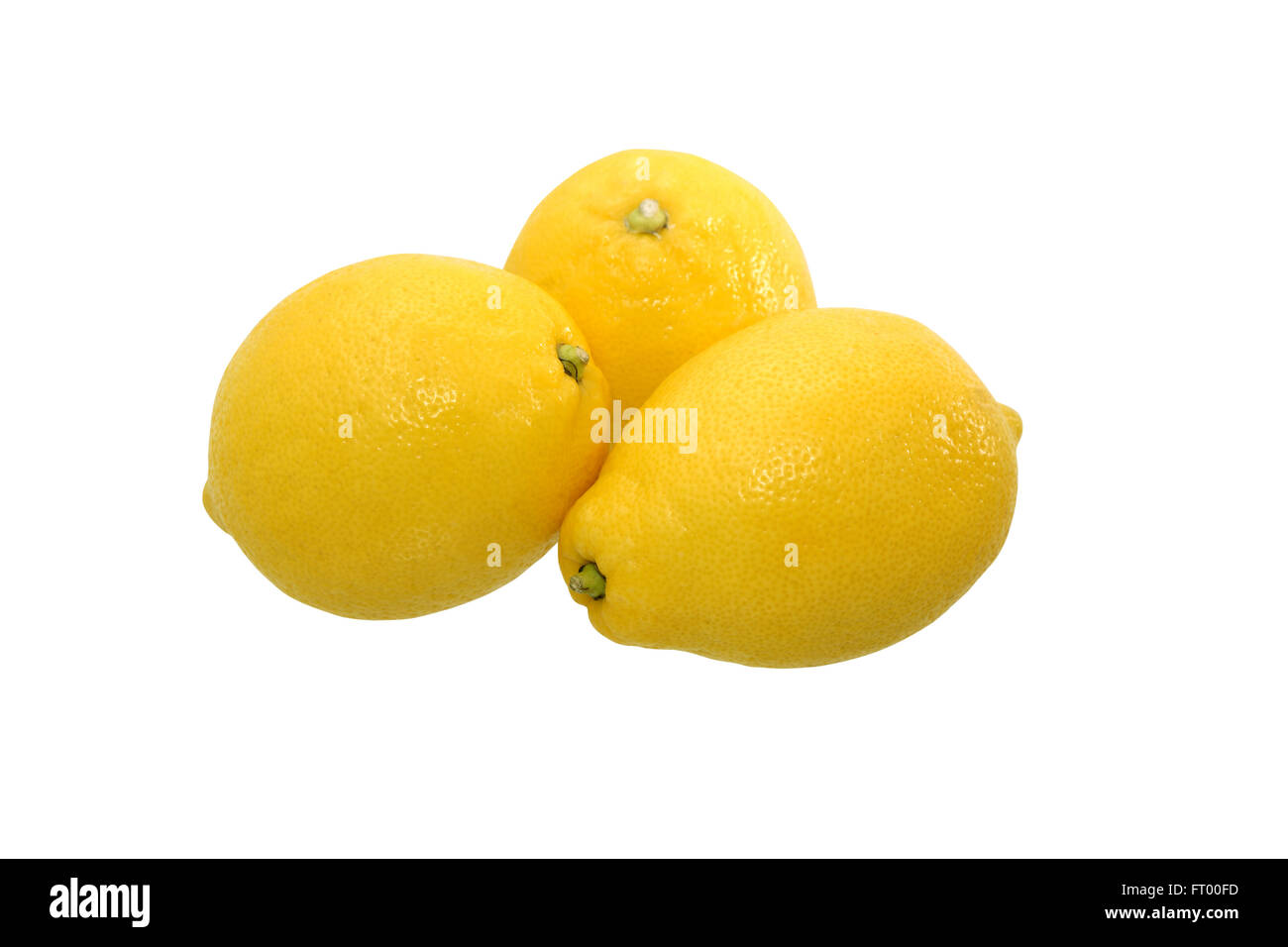 Three lemons on white background. Clipping path is included Stock Photo ...