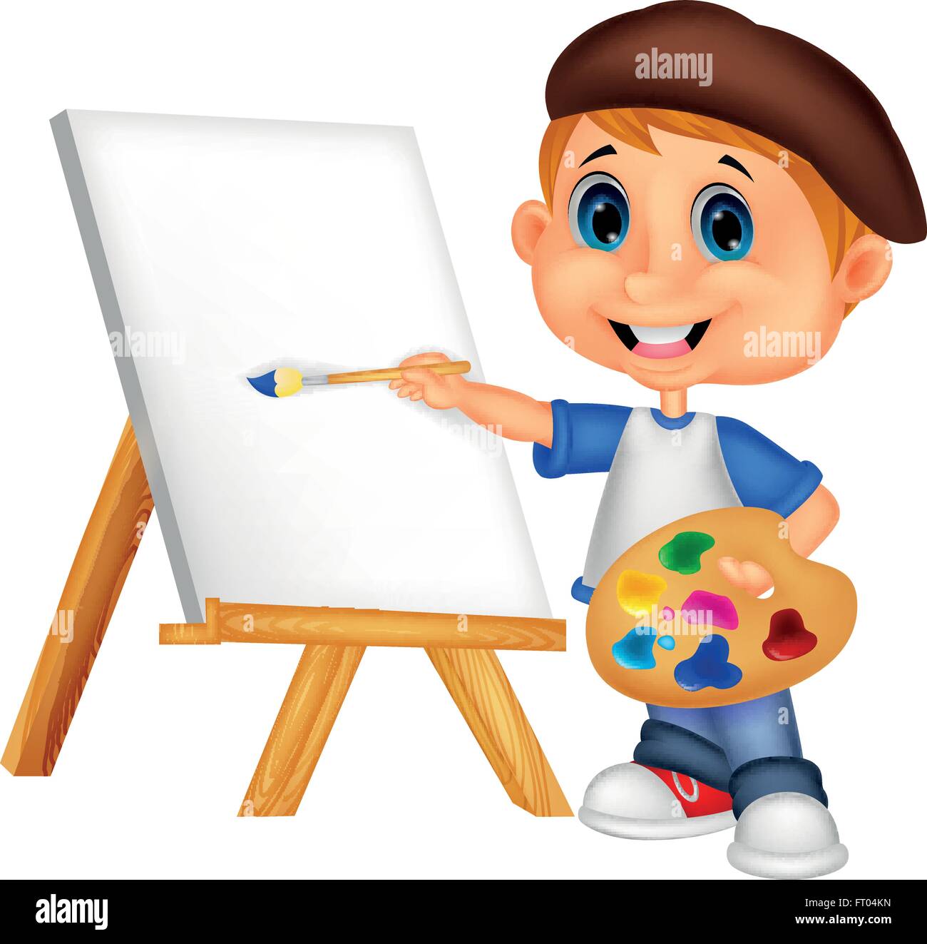 Cartoon boy painting Stock Vector Image & Art - Alamy