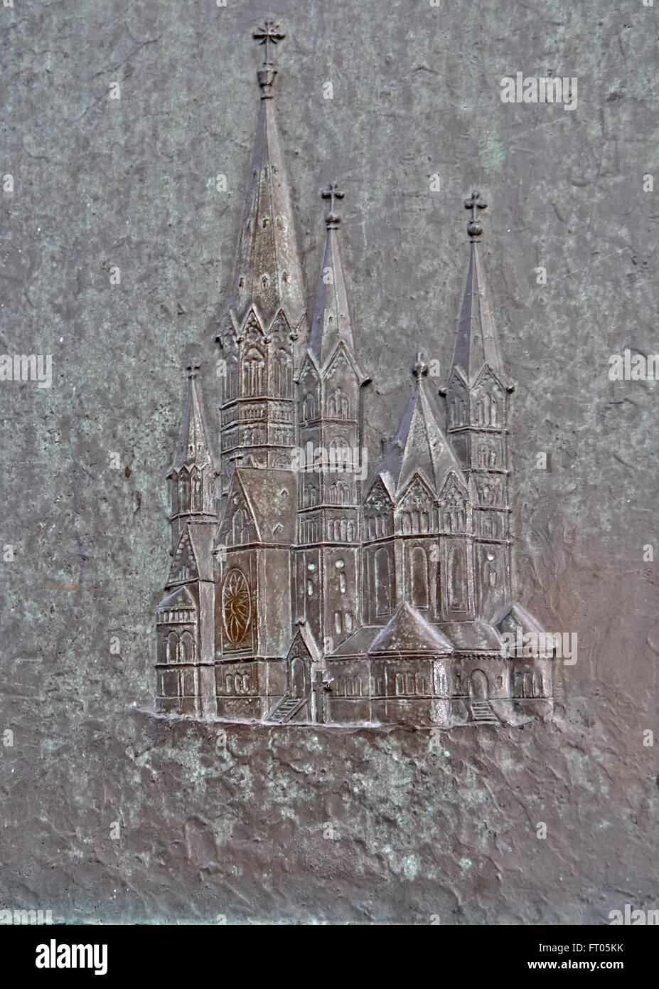 A Brass Plaque displaying the original Church outside The Protestant ...