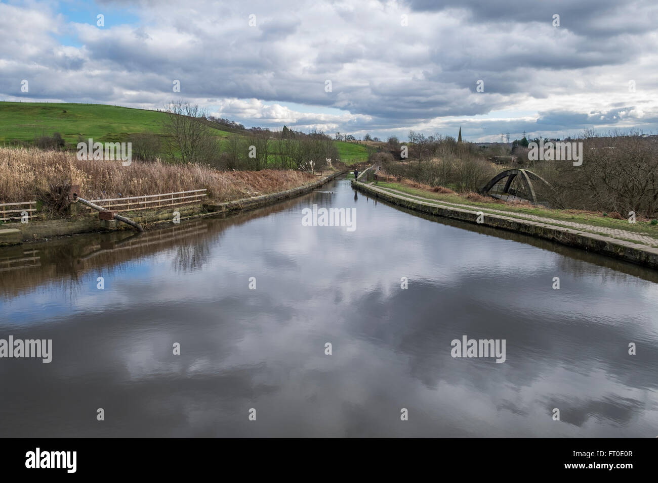Looking down the canal from the canal basin Stock Photo - Alamy