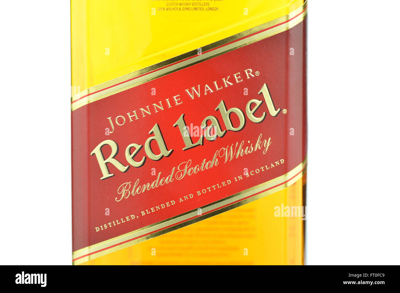 Whisky Red Label Bottle Glass High Resolution Stock Photography and ...