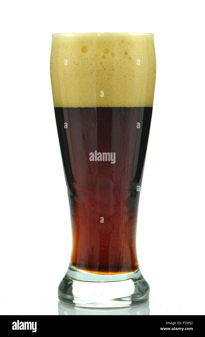 Save Download Preview a glass of dark beer isolated on white background ...
