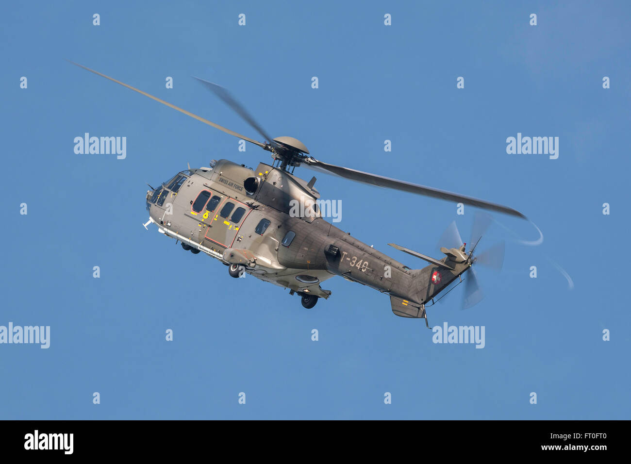 Aerospatiale AS332 (AS532, TH98) Super Puma Military helicopter T-340 from the Swiss Air Force ...