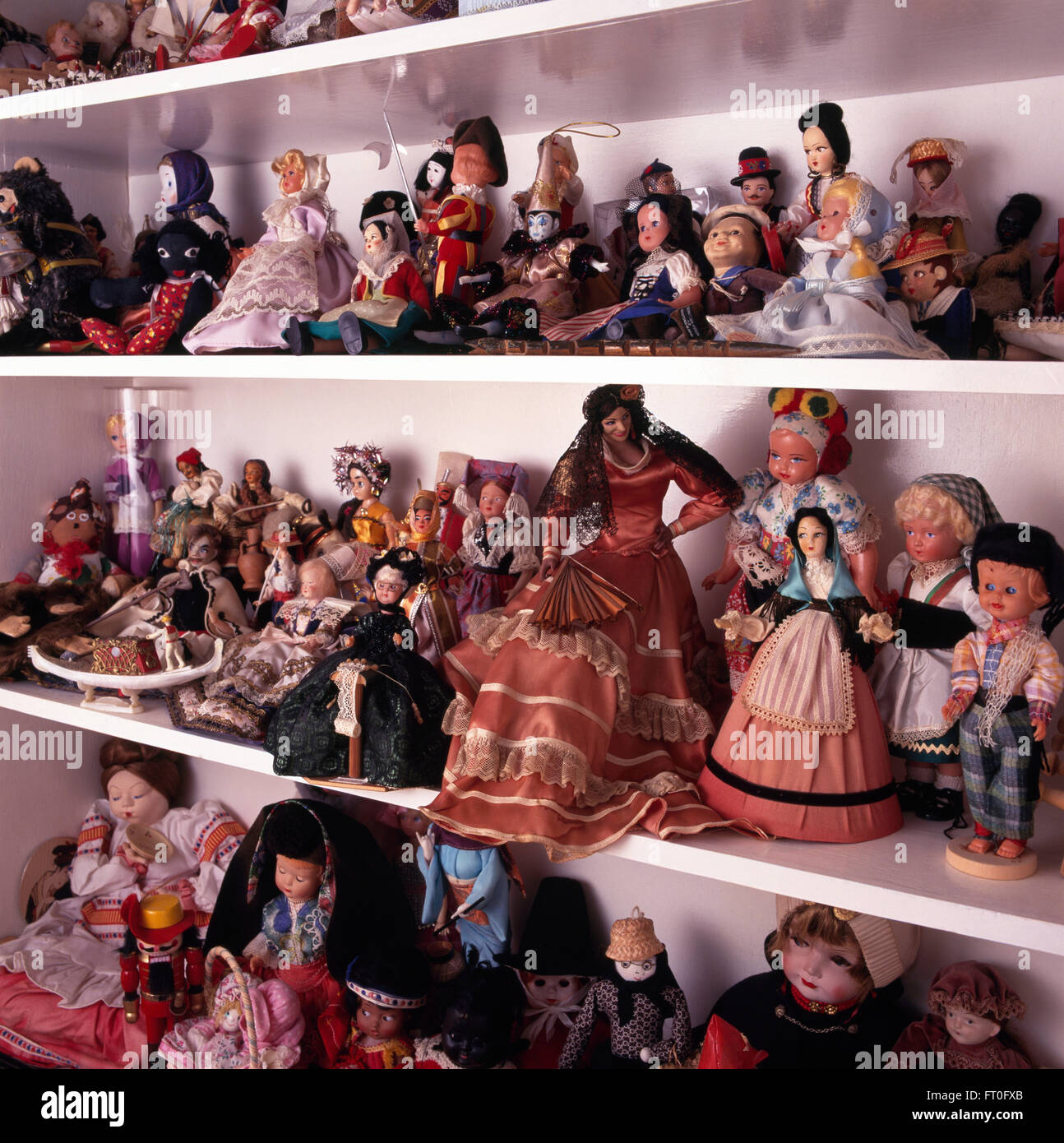 Close-up of dolls from around the world wearing national dress Stock ...