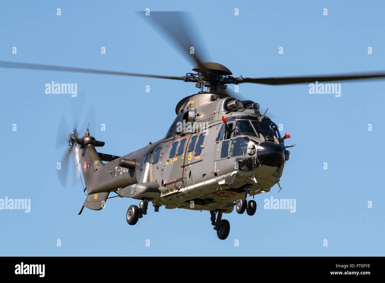 Aerospatiale AS332 (AS532, TH98) Super Puma Military helicopter T-340 from the Swiss Air Force ...