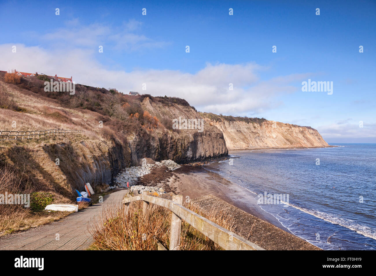The Cleveland Way runs along the top of these cliffs, part of the North ...