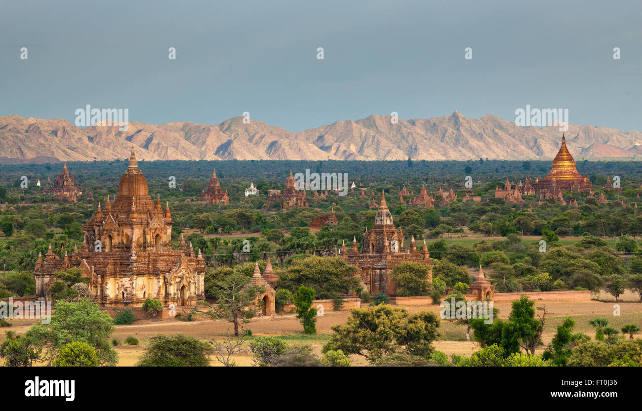 The Temples of bagan at sunset, Bagan, Myanmar Stock Photo - Alamy