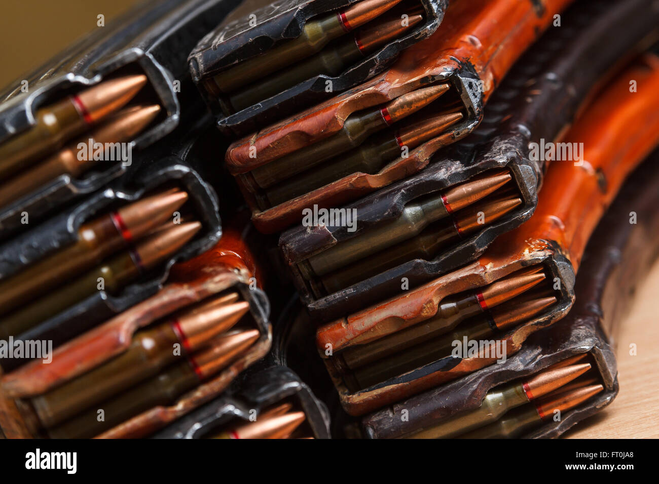 ammo for machine guns with loaded magazines Stock Photo - Alamy