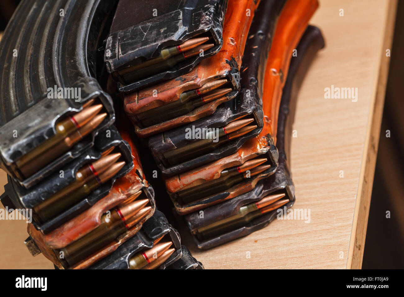 ammo for machine guns with loaded magazines Stock Photo - Alamy