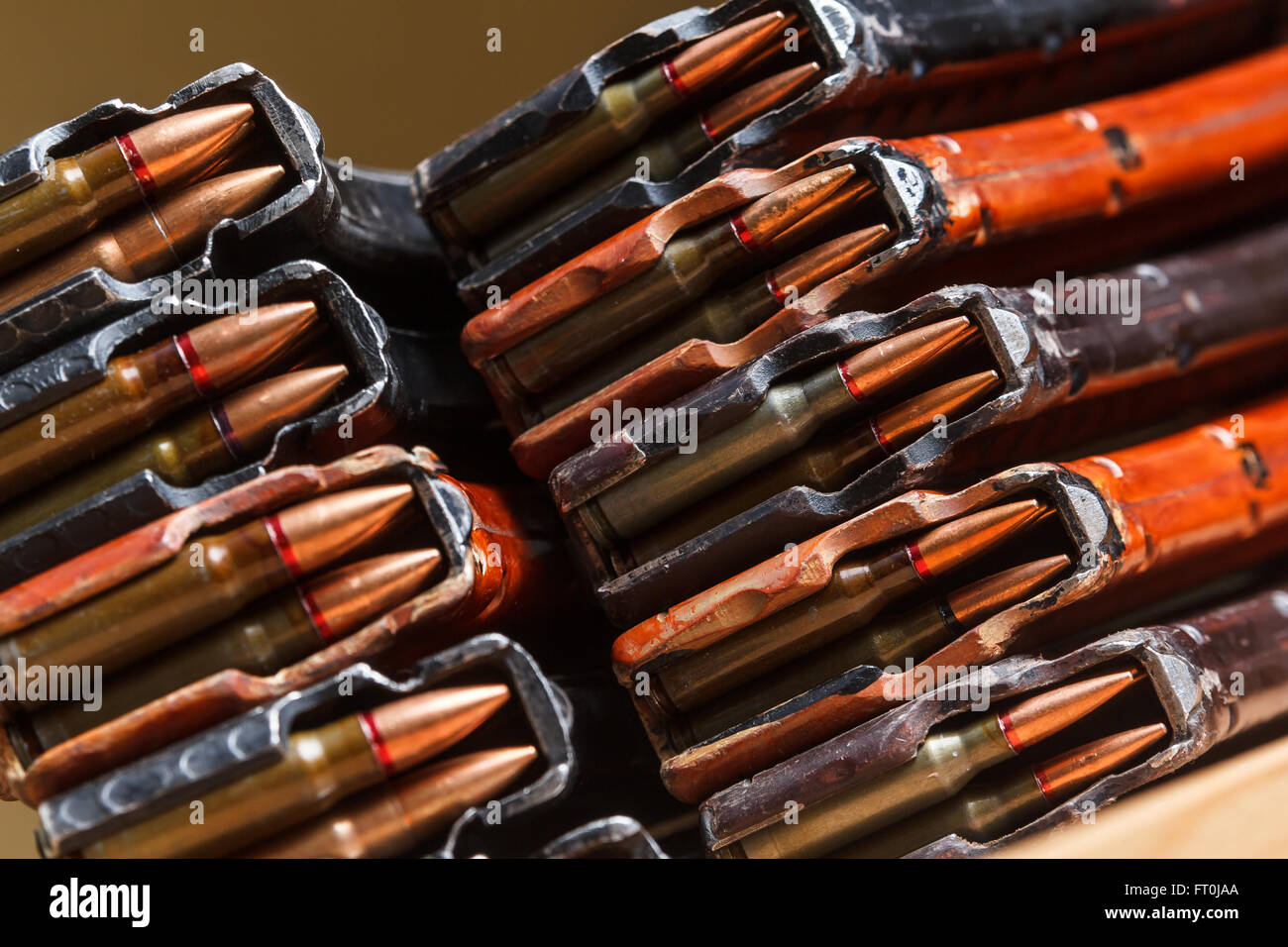 ammo for machine guns with loaded magazines Stock Photo - Alamy