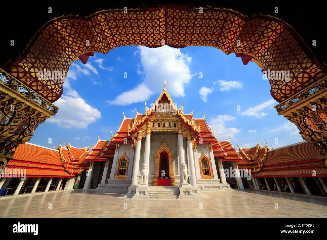 The Marble Temple(Wat Benchamabophit), Bangkok, Thailand Stock Photo ...