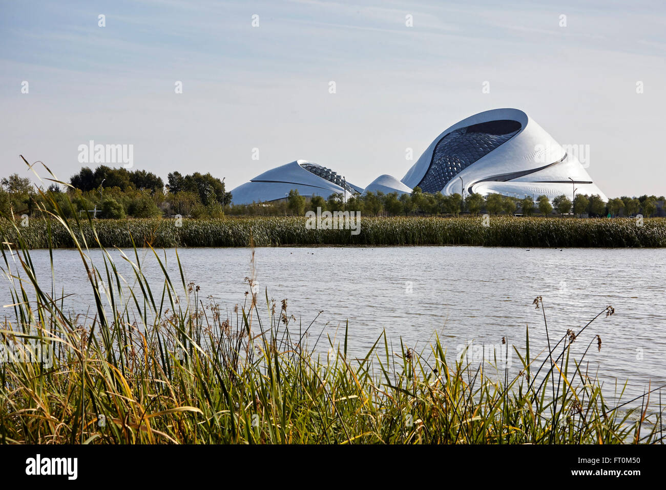 Distant view towards opera from river. Harbin Opera House, Harbin ...