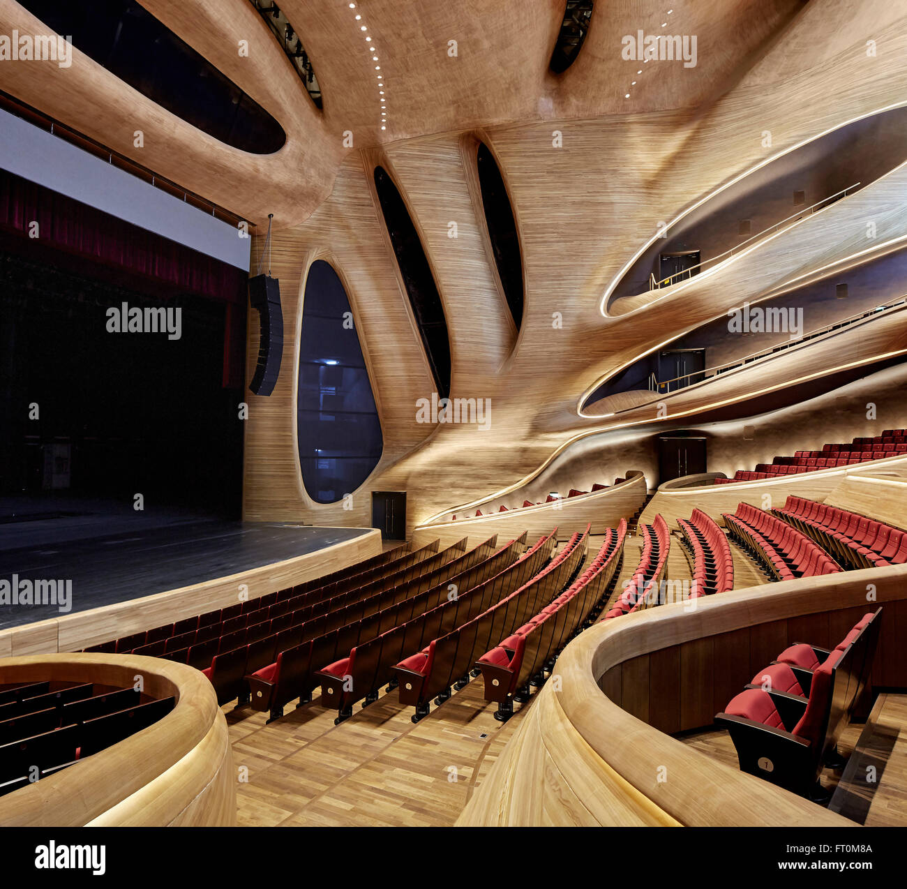 Multi-storey grand theatre interior, side elevation. Harbin Opera House ...
