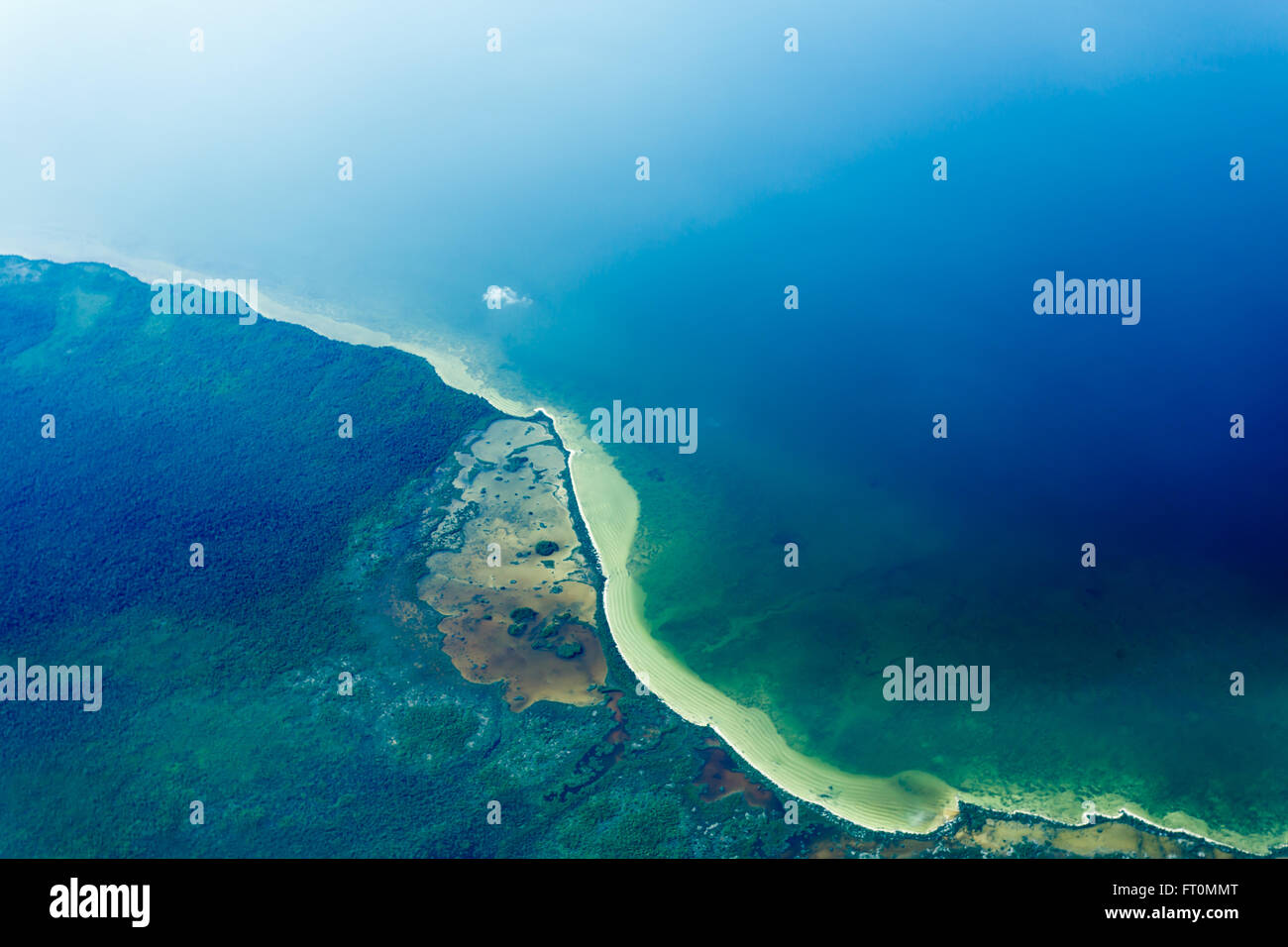 Aerial view of shoreline of coast of Mexico Stock Photo - Alamy