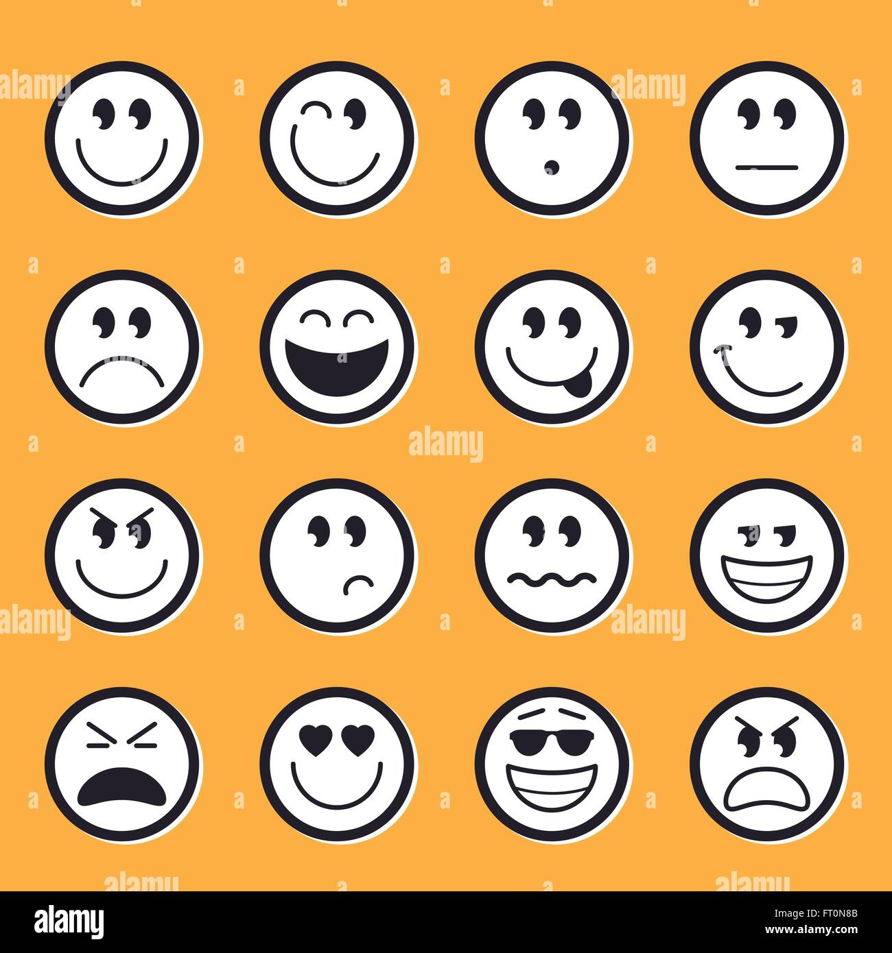 Emoticons stock vector illustration set Stock Vector Image & Art - Alamy