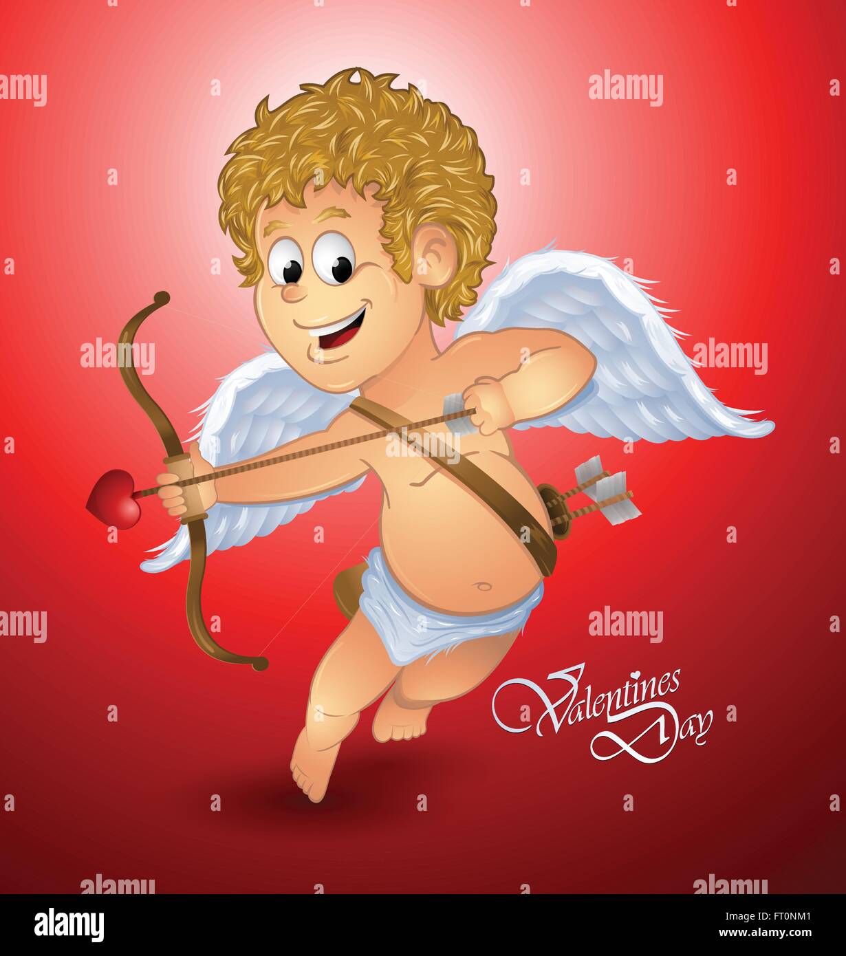 Cartoon Valentine Cupid background EPS 10 Stock Vector Image & Art - Alamy