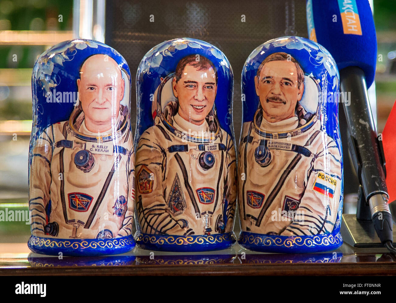 Matryoshka dolls depicting NASA astronaut Scott Kelly and Russian ...