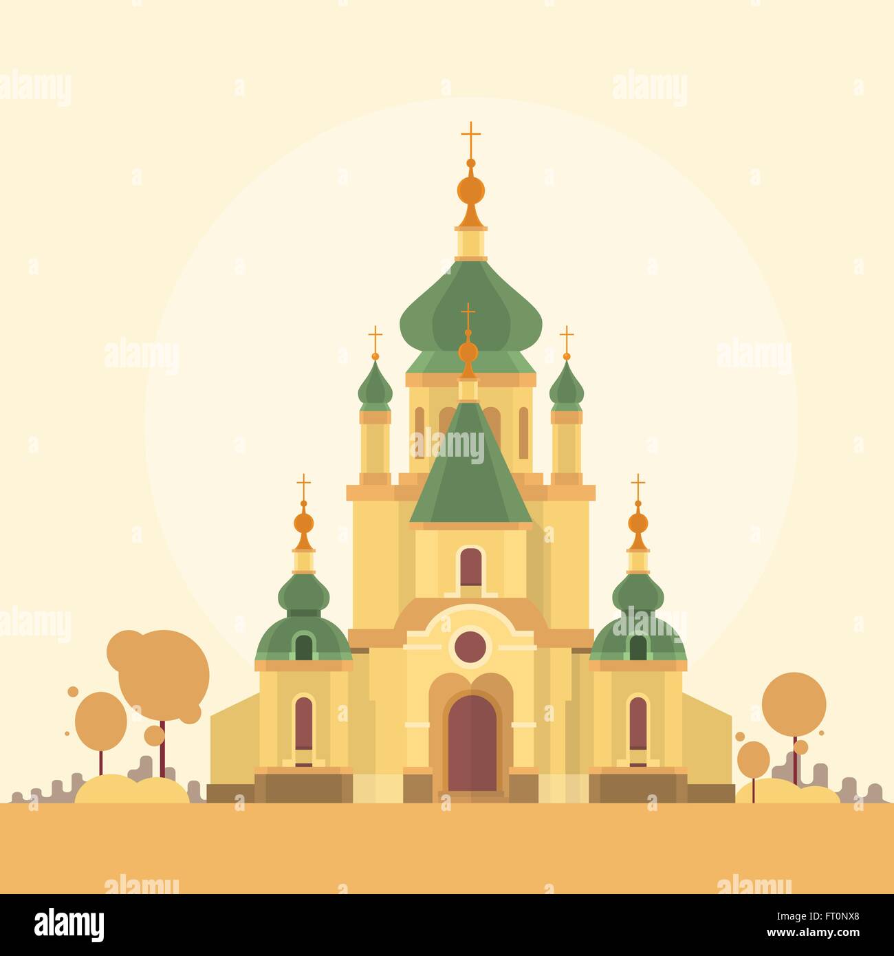 Church Chapel Building View Autumn Background Stock Vector Image & Art ...