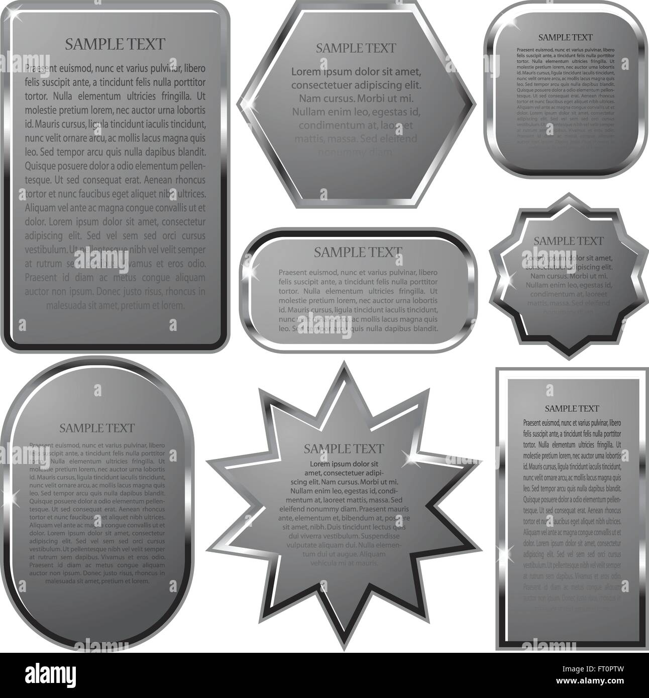 Silver vector label frame EPS 10 Stock Vector Image & Art - Alamy
