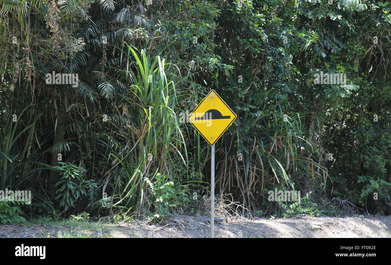 uneven road sign australia Stock Photo - Alamy