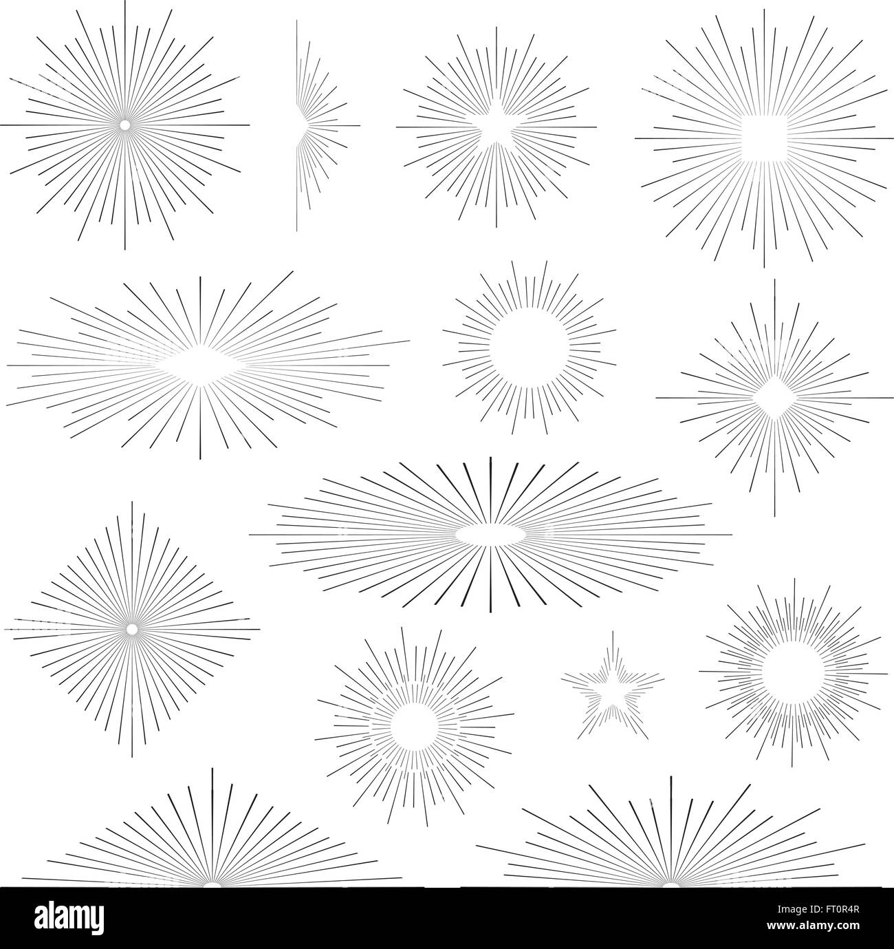 Set of vintage retro sunbursts vector illustration Stock Vector Image ...
