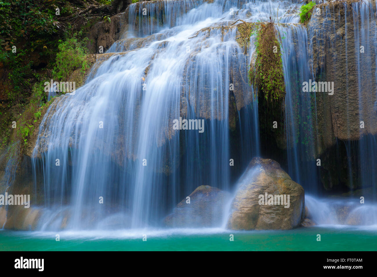 Erawan Waterfall, Kanchanaburi, Thailand Stock Photo - Alamy