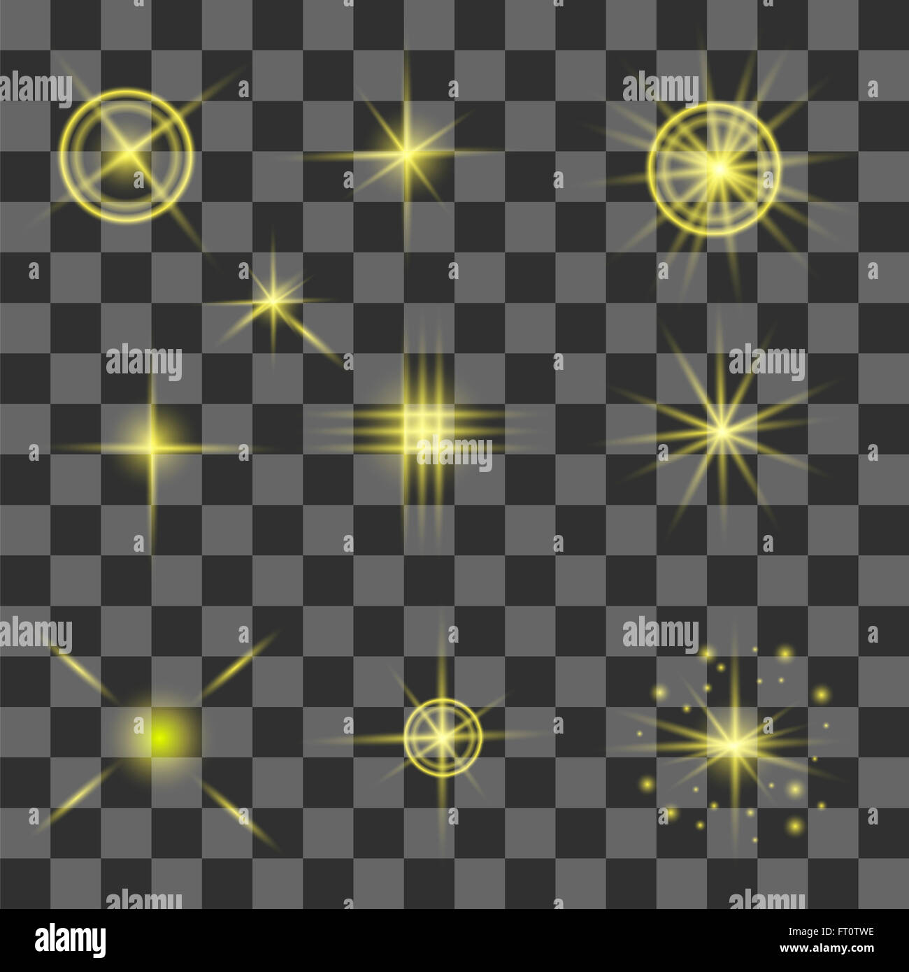 Set of Different Yellow Lights Stock Photo - Alamy