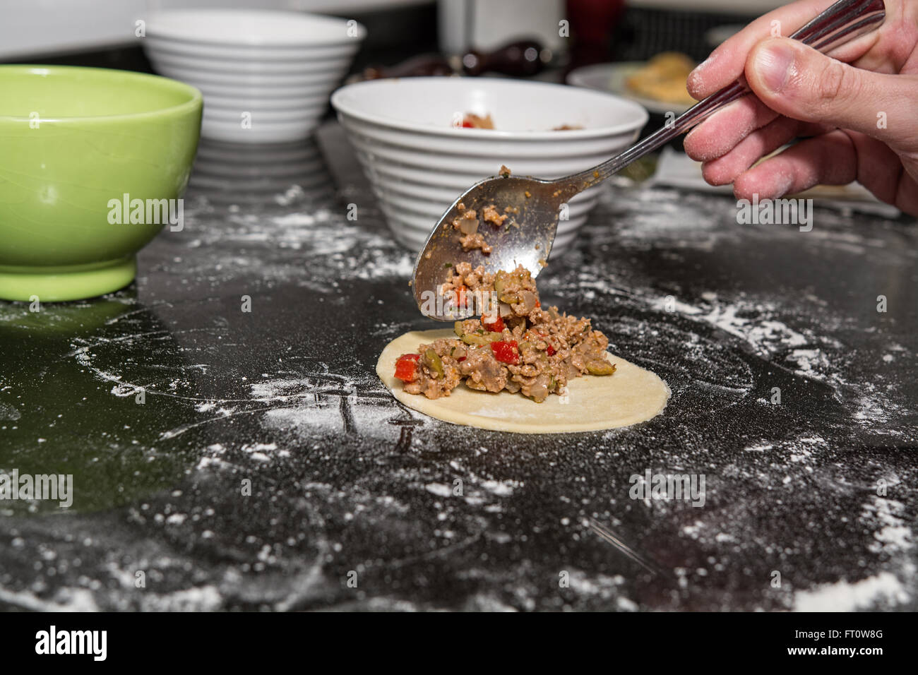Filling dough in home hi-res stock photography and images - Alamy
