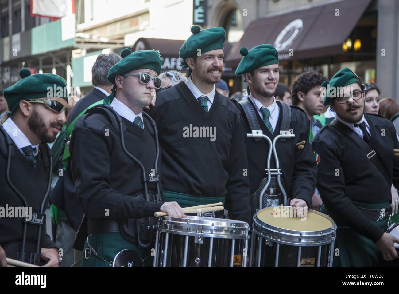 Pipe and Drum bands tuned up and ready to march in the Saint Patrick's ...