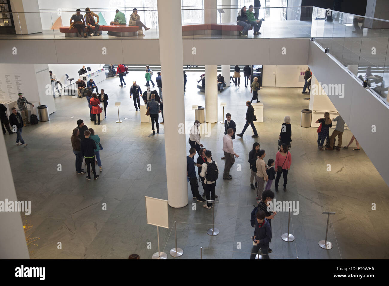 Looking across the entry hall at the Museum of Modern Art in New York ...