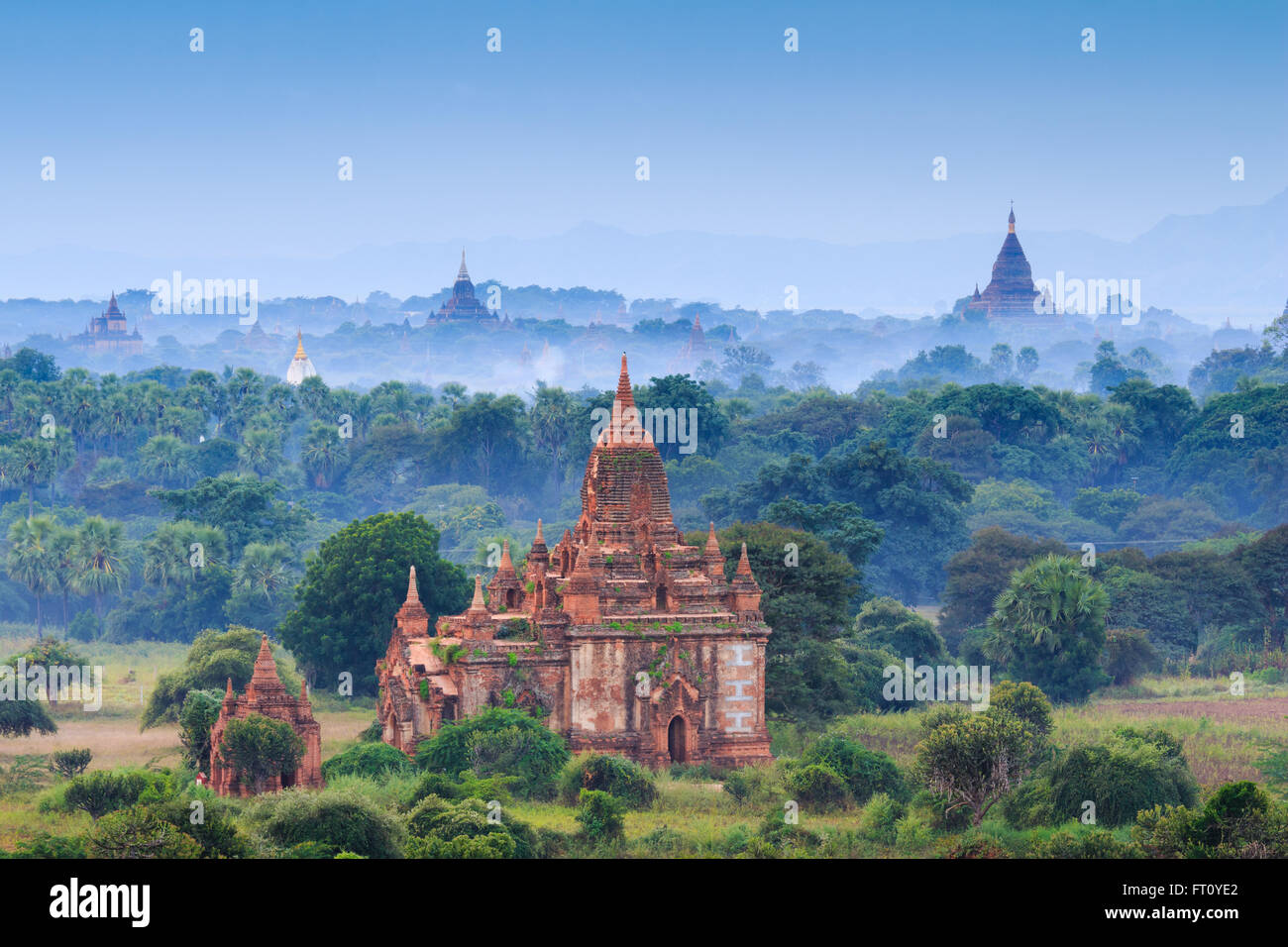 The Temples of bagan at sunrise, Bagan(Pagan), Myanmar Stock Photo - Alamy