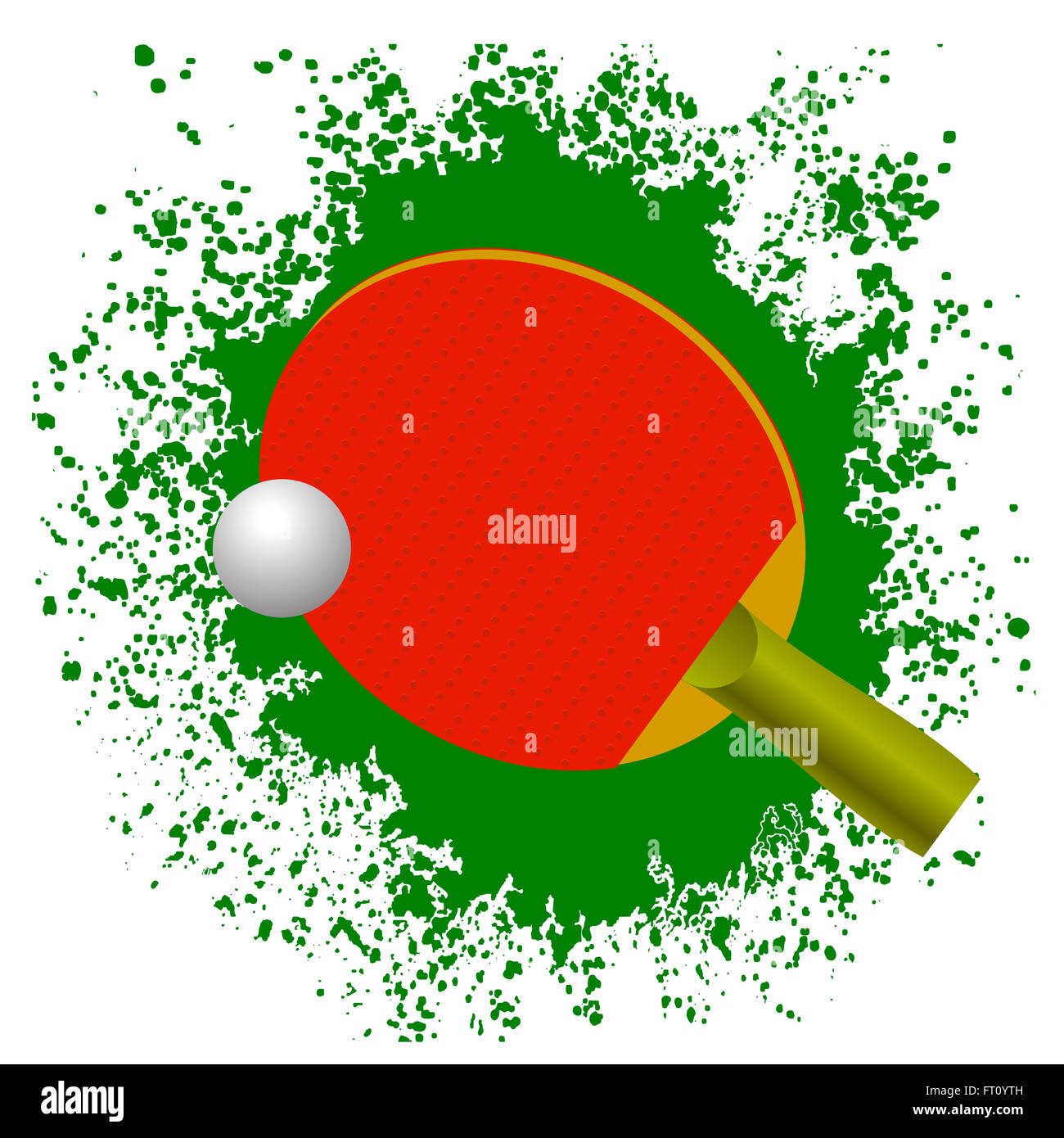 Red Tennis Racket and Plastic Ball Stock Photo - Alamy