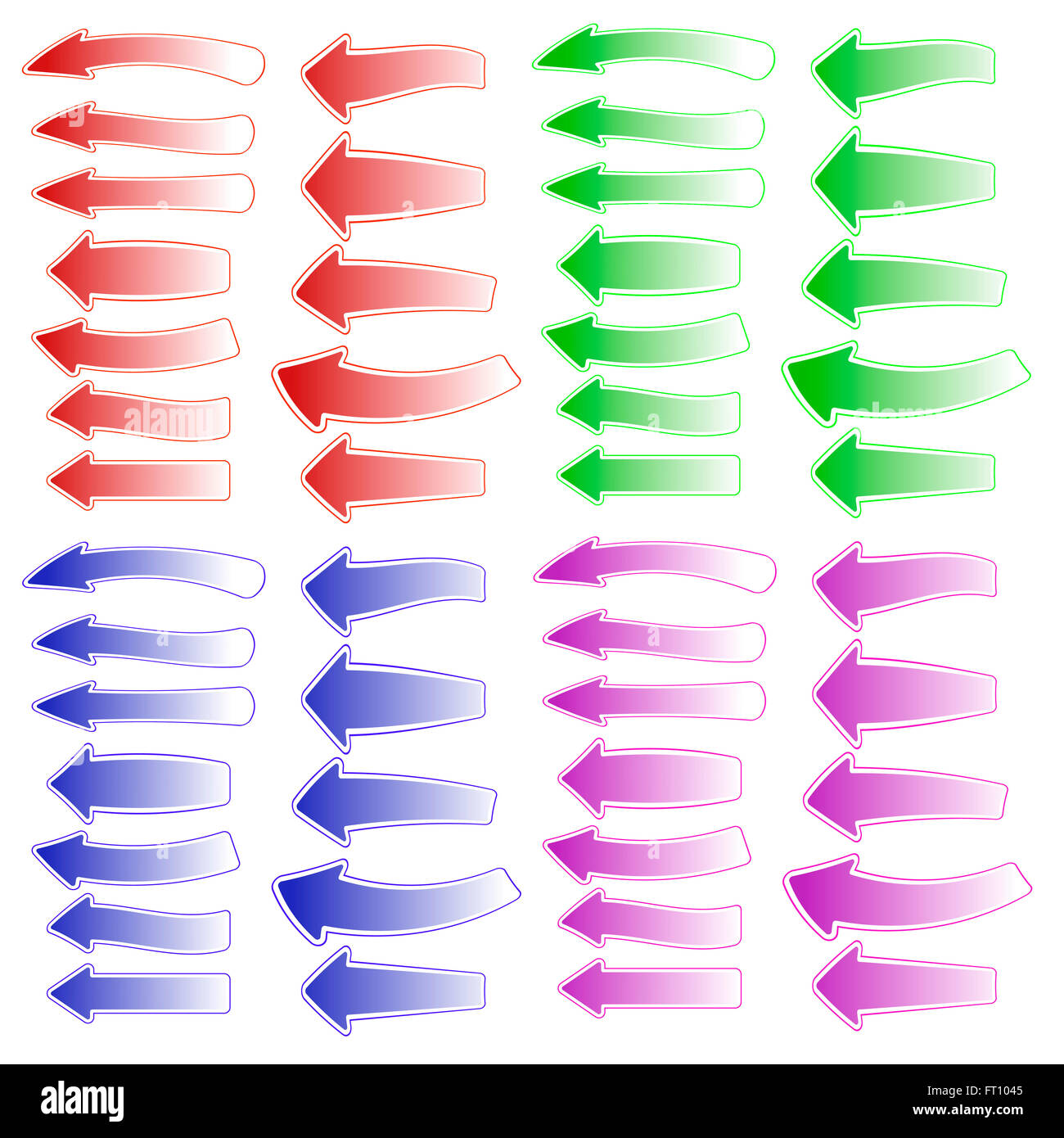 Set of Colorful Different Arrows Stock Photo - Alamy