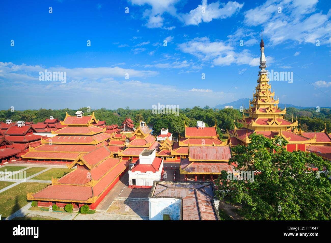 Mandalay palace, Bird eye view, Mandalay, Myanmar Stock Photo - Alamy