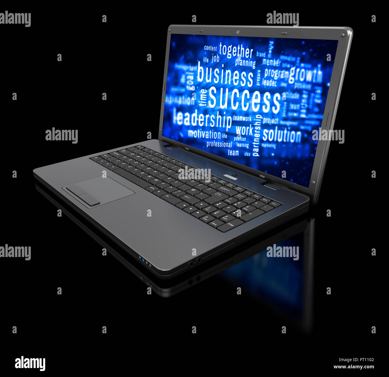 Black Laptop. Isolated on Black Stock Photo - Alamy