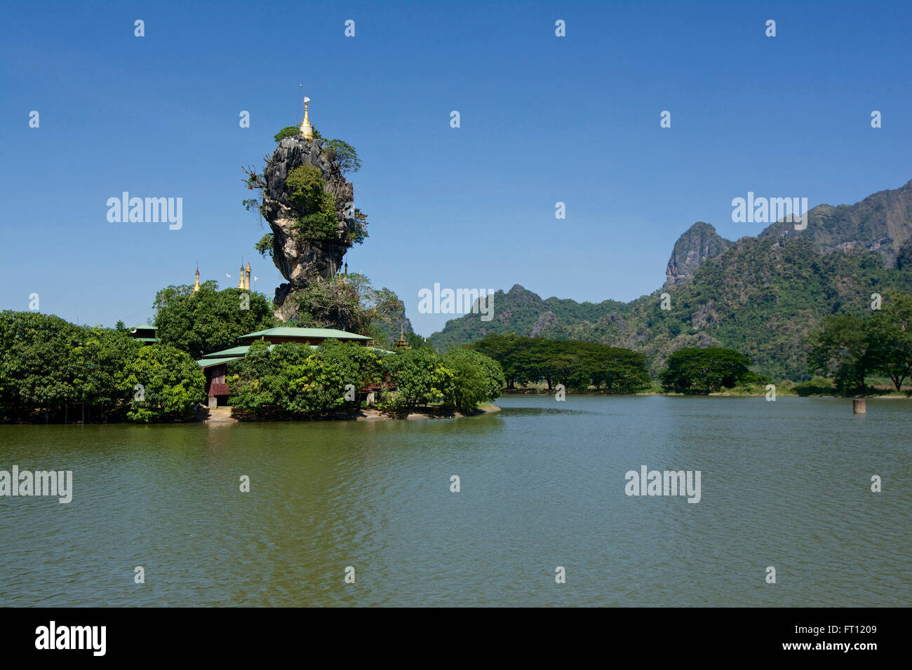 Kyauk Ka Lat Pagoda near Hpa-An, Karin State, Myanmar, Burma, Asia ...