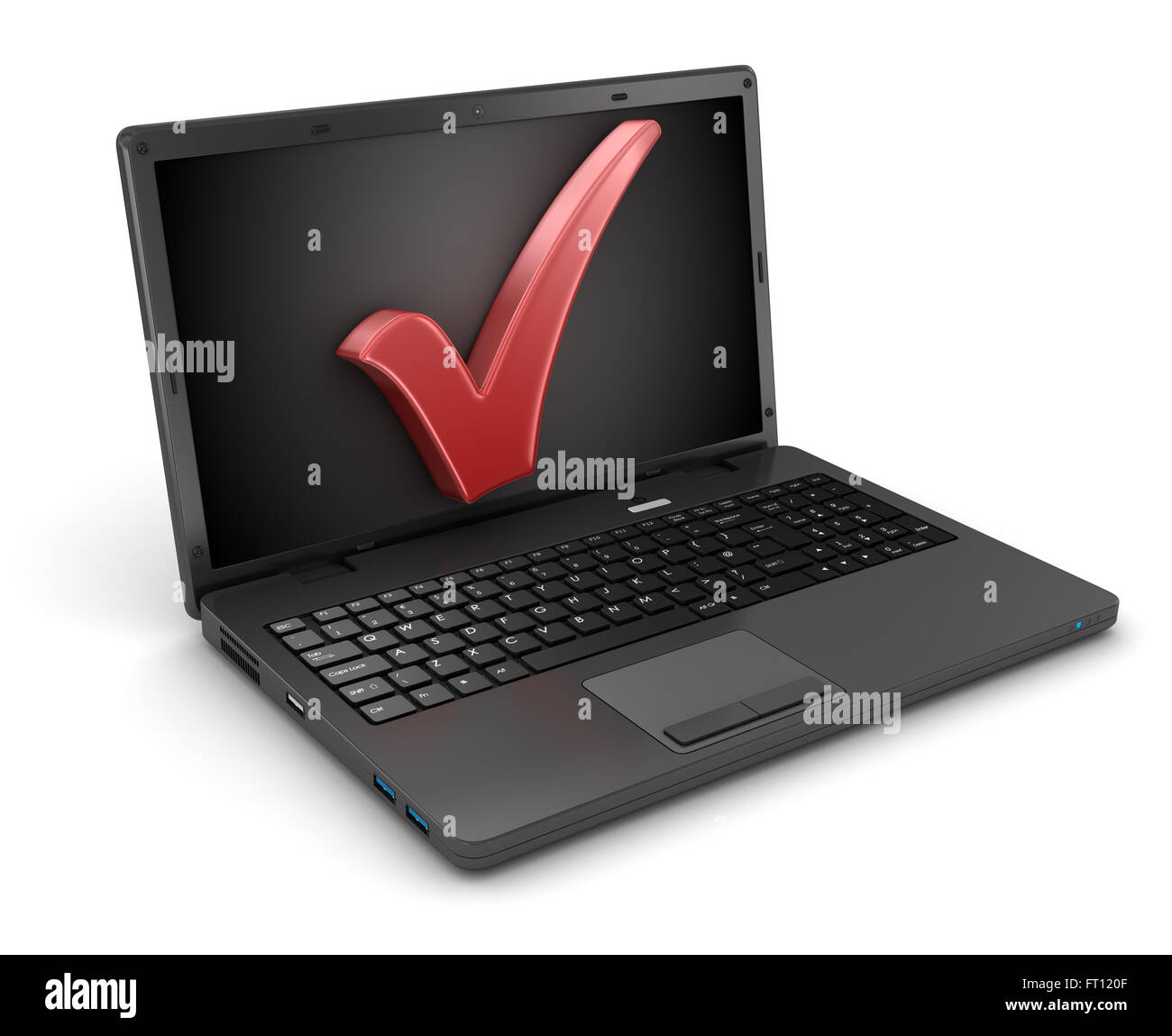 Check Mark in Laptop Stock Photo - Alamy