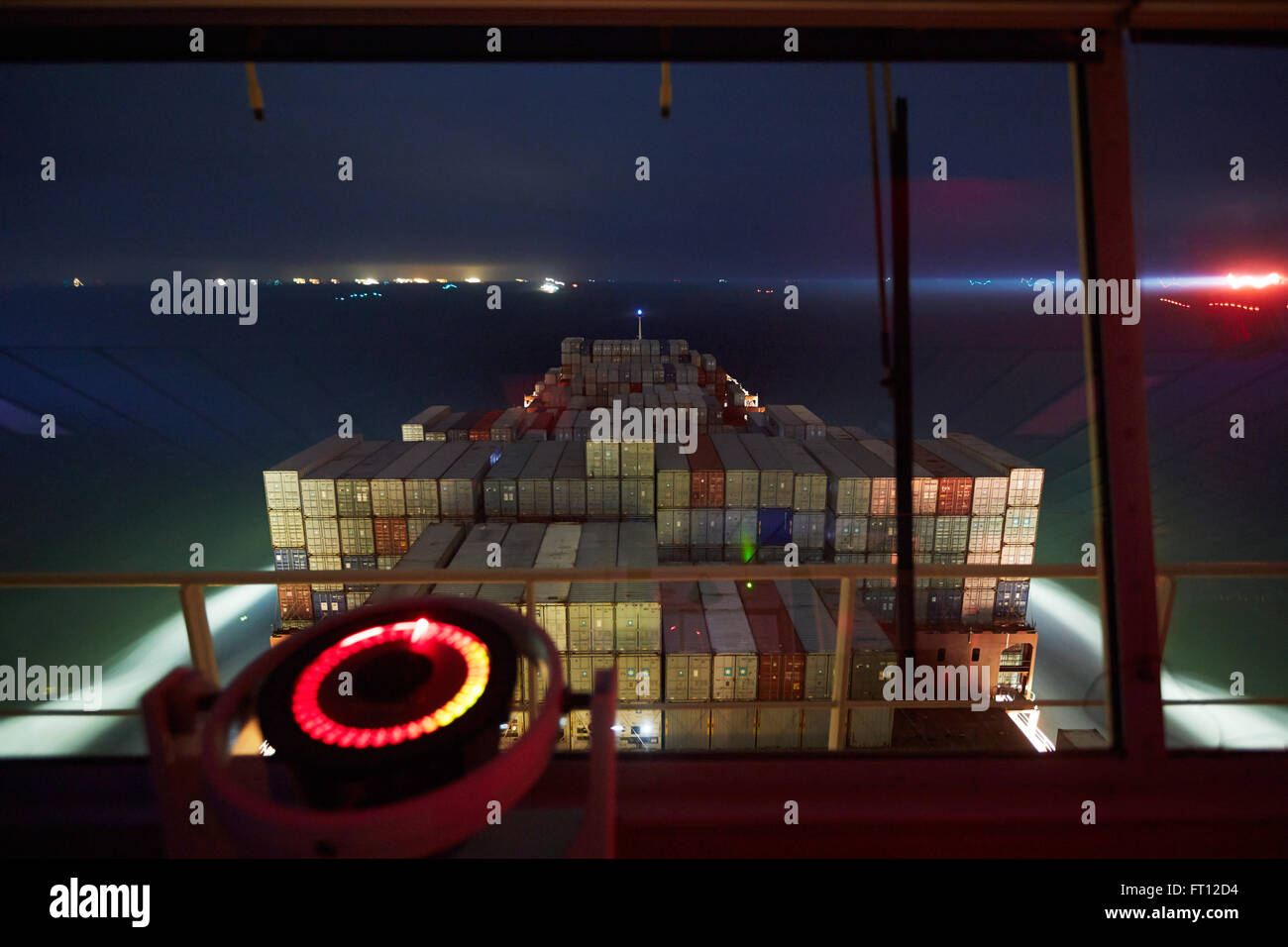 Container ship at night, Bremerhaven, Bremen, Germany Stock Photo - Alamy