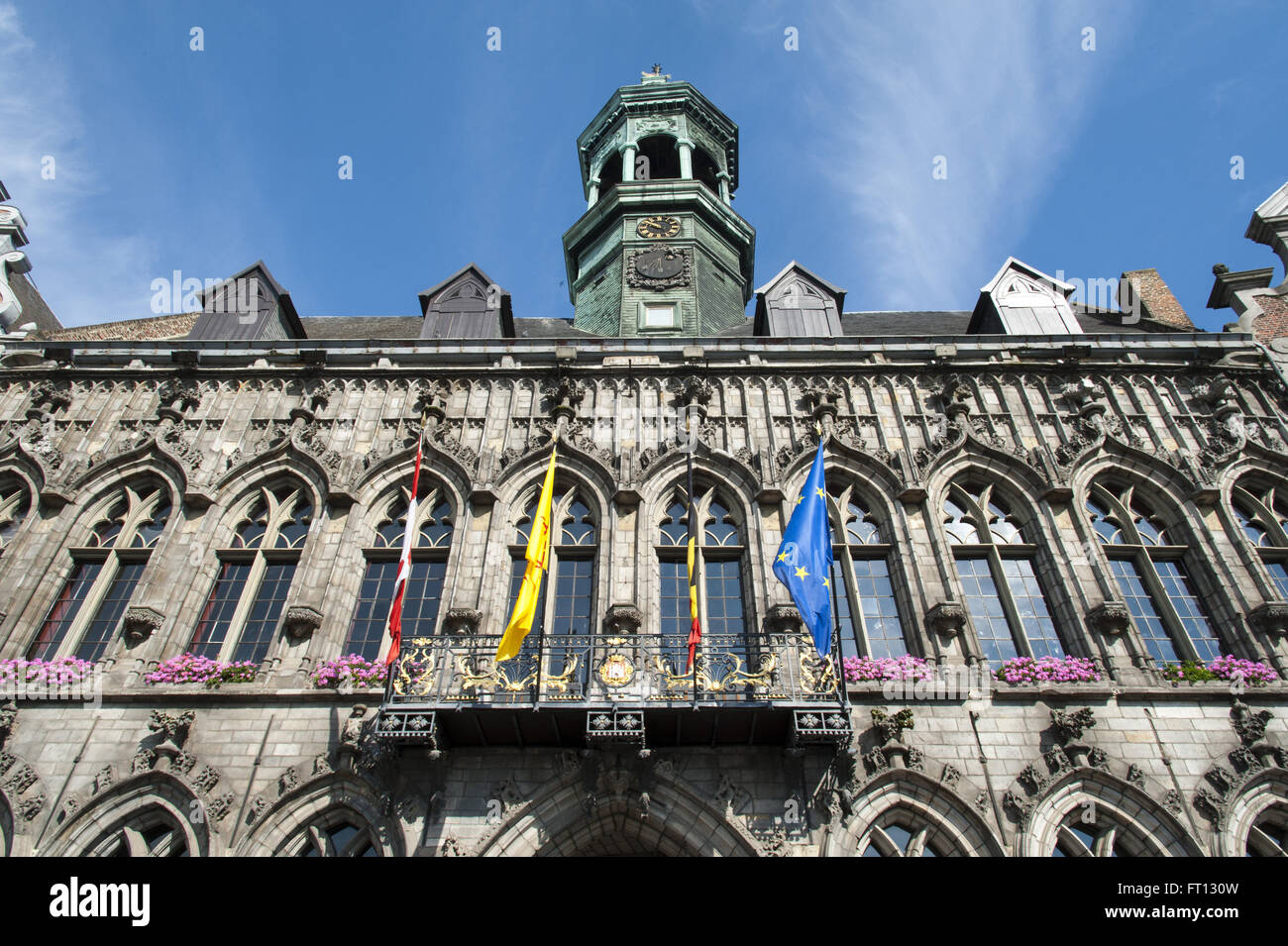 Guild hall, Grand Place square, Mons, Hennegau, Wallonie, Belgium ...